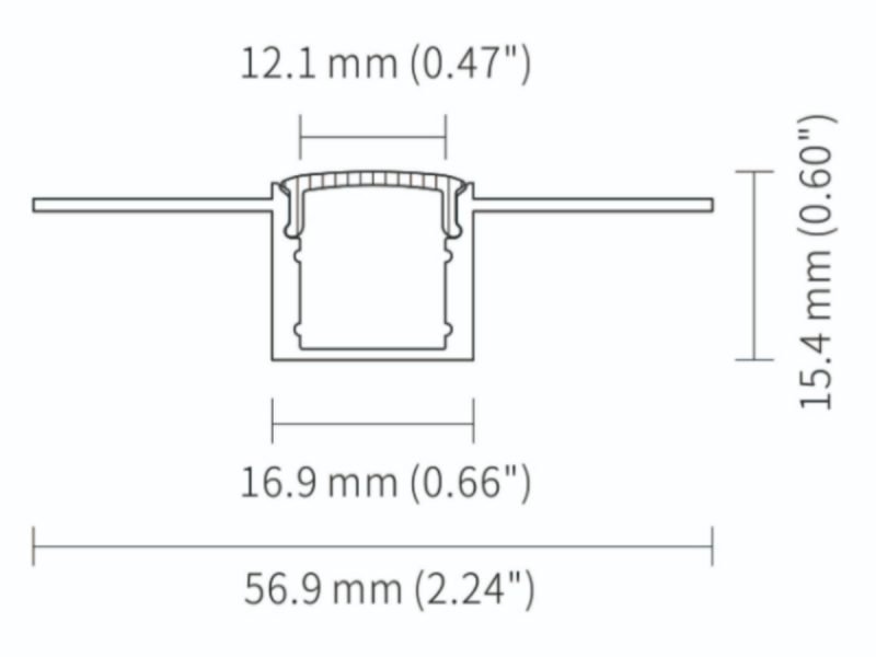 Recessed LED Strip Light Diffuser for Ceiling Wall Profile