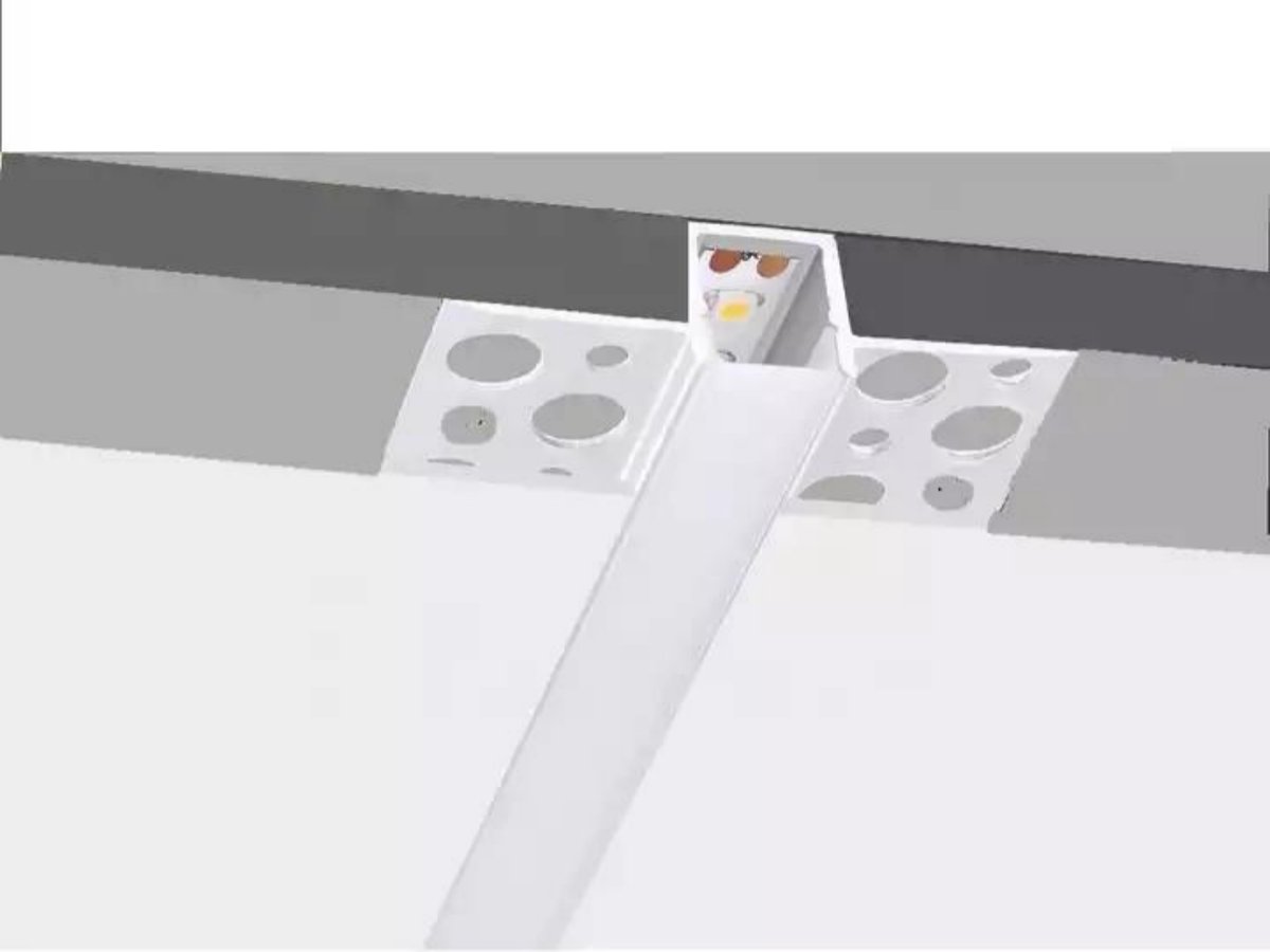 LED Aluminum Channel | Recessed Plaster Profile with Flange