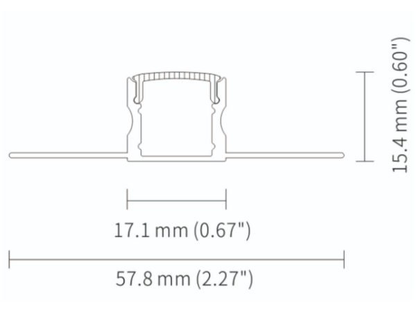 LED Aluminum Channel | Recessed Plaster Profile with Flange