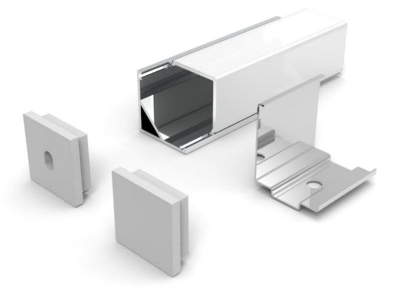 LED Strip Channel with Diffuser | 45 angel Surface Mount