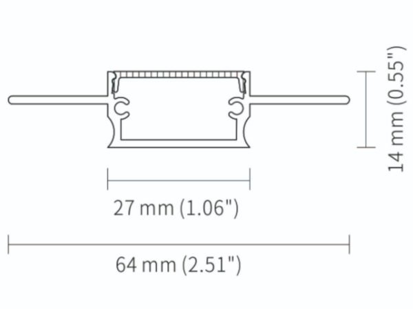 Plasterboard LED Profile Light for Embedded Ceiling Lighting