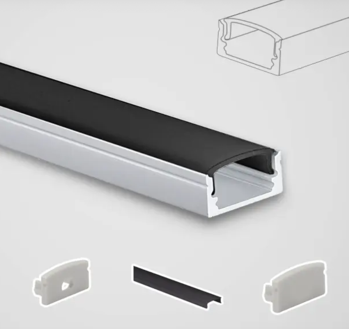 17X07mm Surface Mounted U Shape LED Channels for Ceiling Lighting – LED ...
