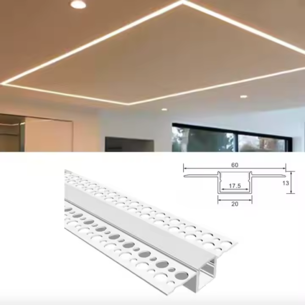 20mm Width Embedded Plasterboard LED Profile Light 2M – LED Strip Channel